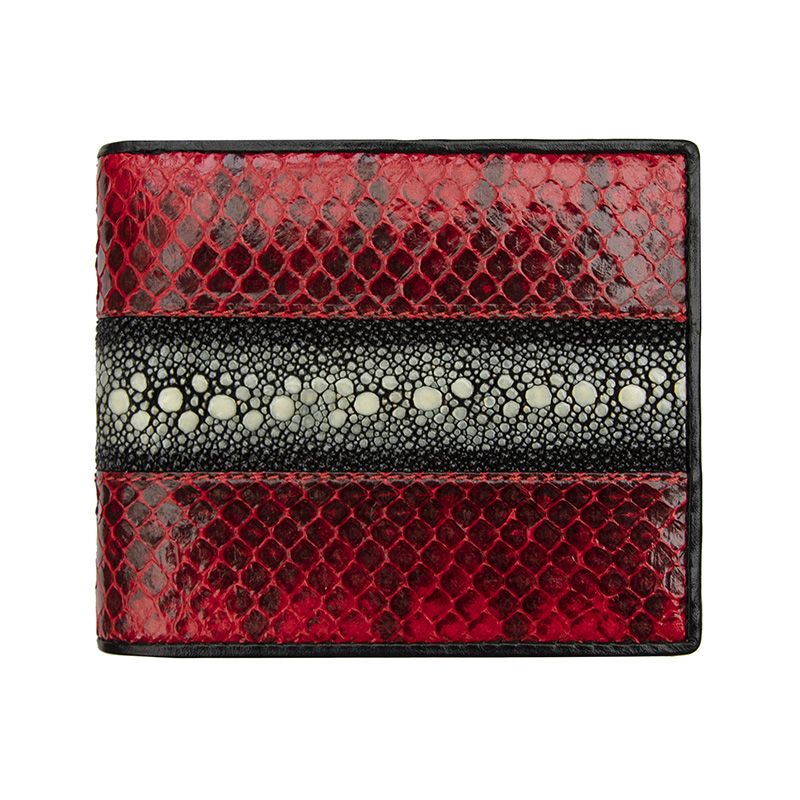 Exotic Red Snake Skin Mens Designer Wallet | Snakeskin Wallet