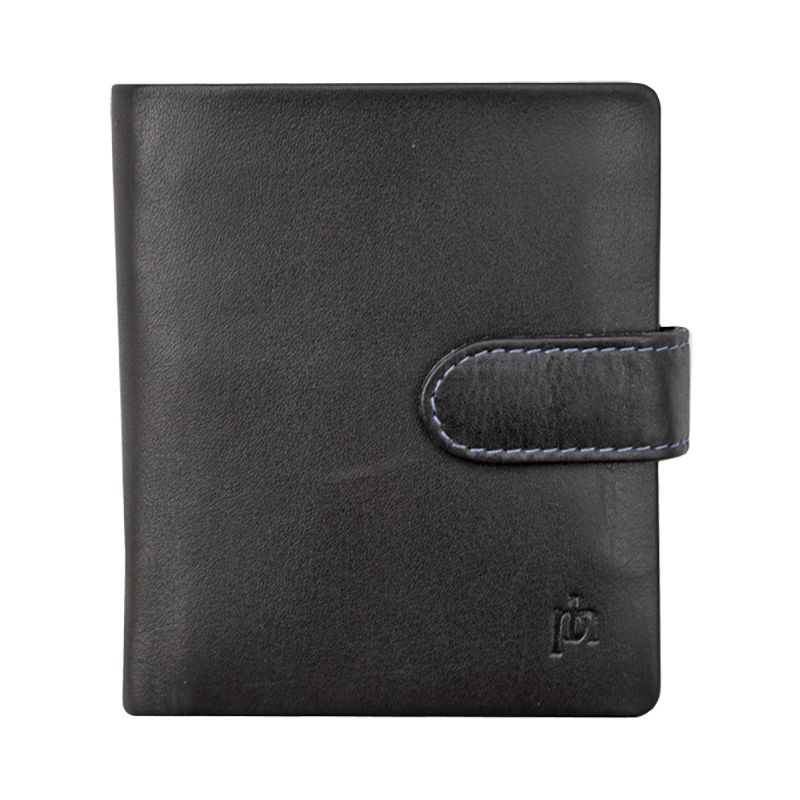Prime Hide Washington Collection Small Black Leather Flip up Wallet
