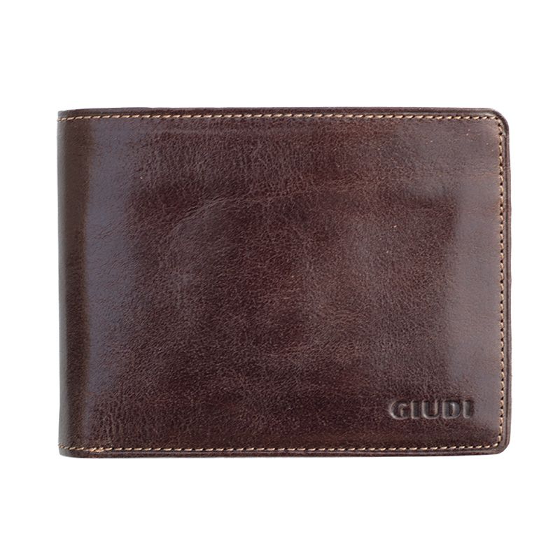 Giudi Luxury Bifold Brown Italian Leather Wallet Bifold Designer