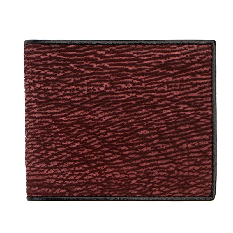 Burgundy Shark Skin Wallet with a Calf Hide Interior